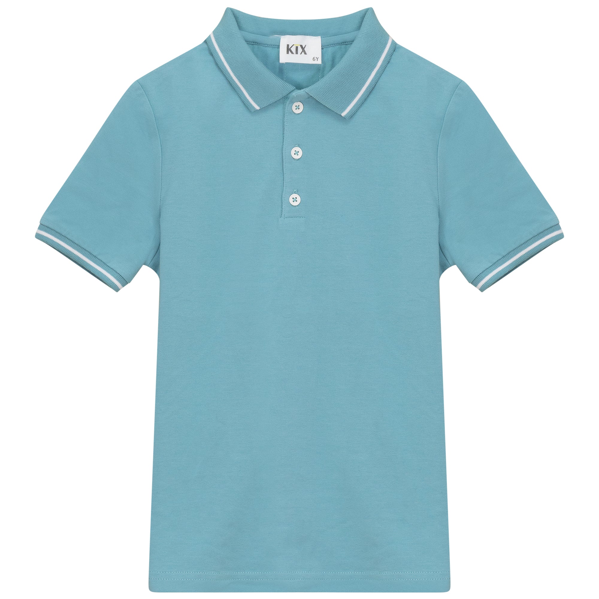Kix Aqua Printed Ribbon Polo – Young Timers Boutique