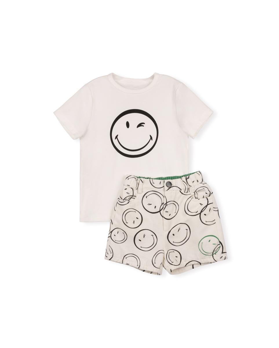 Phil and Phoebe White Smiley Denim Set – Young Timers Boutique