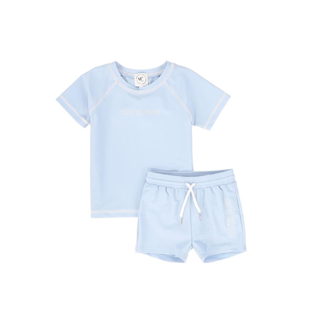 Water Club Outline Logo Shorts Set - Light Blue Kids Activewear ...