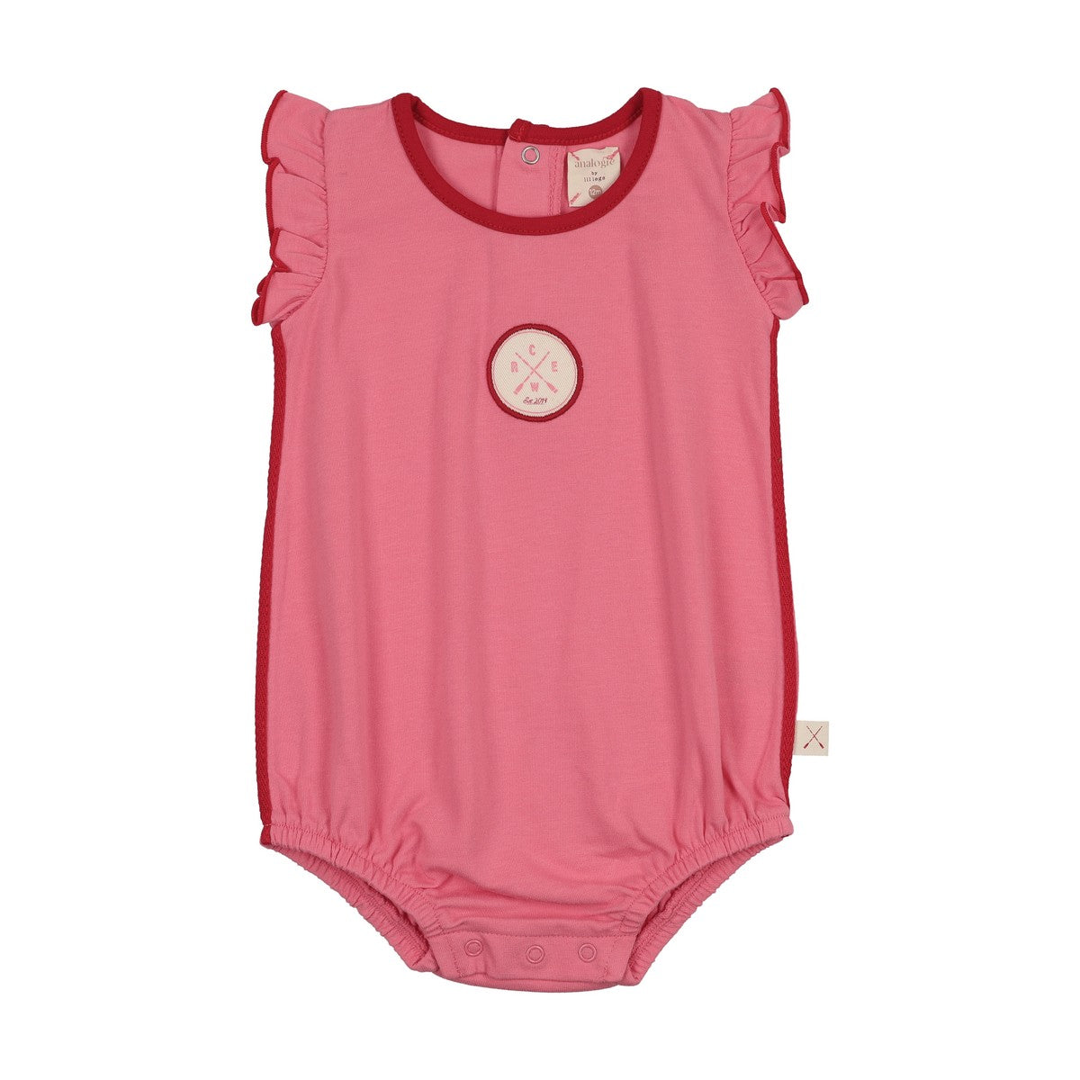 Analogie Fresh Pink Boating Crew Ruffle Romper – Young Timers Boutique