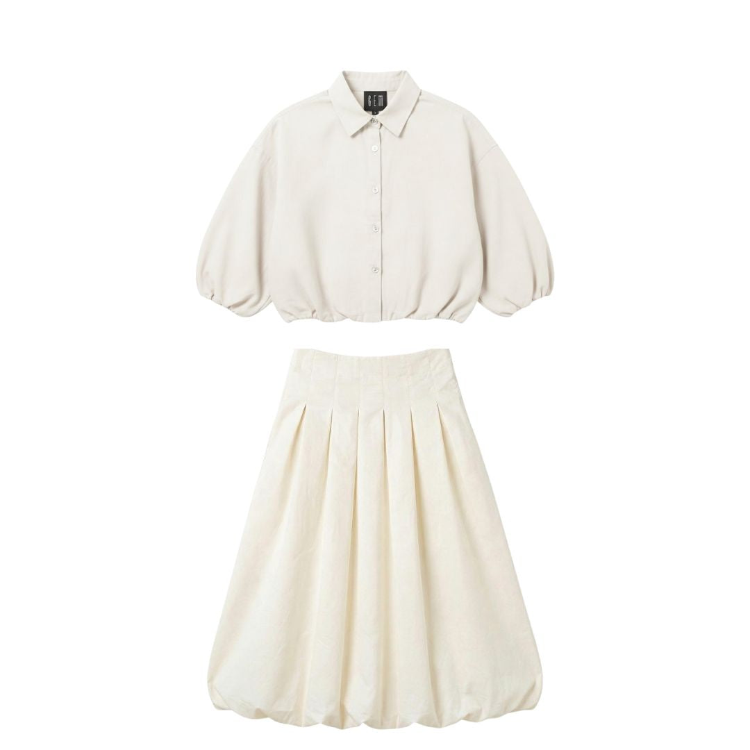 Gem Cream Bubble Hem Set – Young Timers Boutique