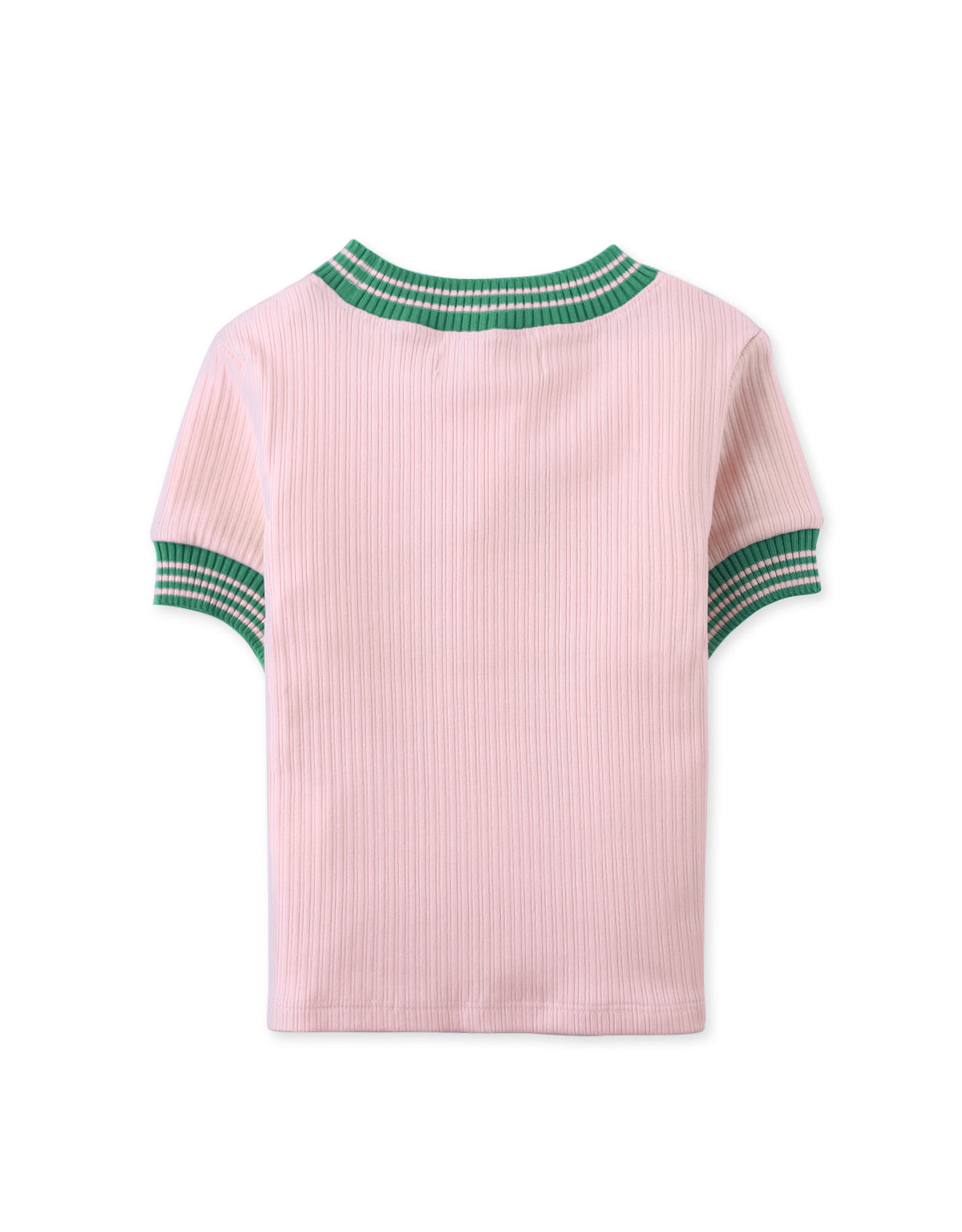 Gingersnaps Pink Ribbed Cherry Badge T-Shirt - Girls Graphic Tee ...