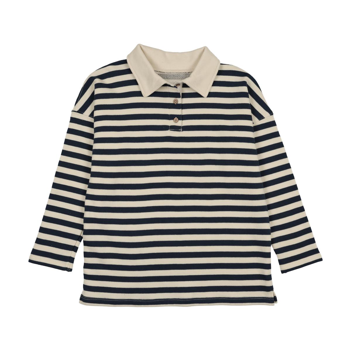 Kin and Kin Midnight Blue Striped Polo Sweatshirt – Young Timers Boutique