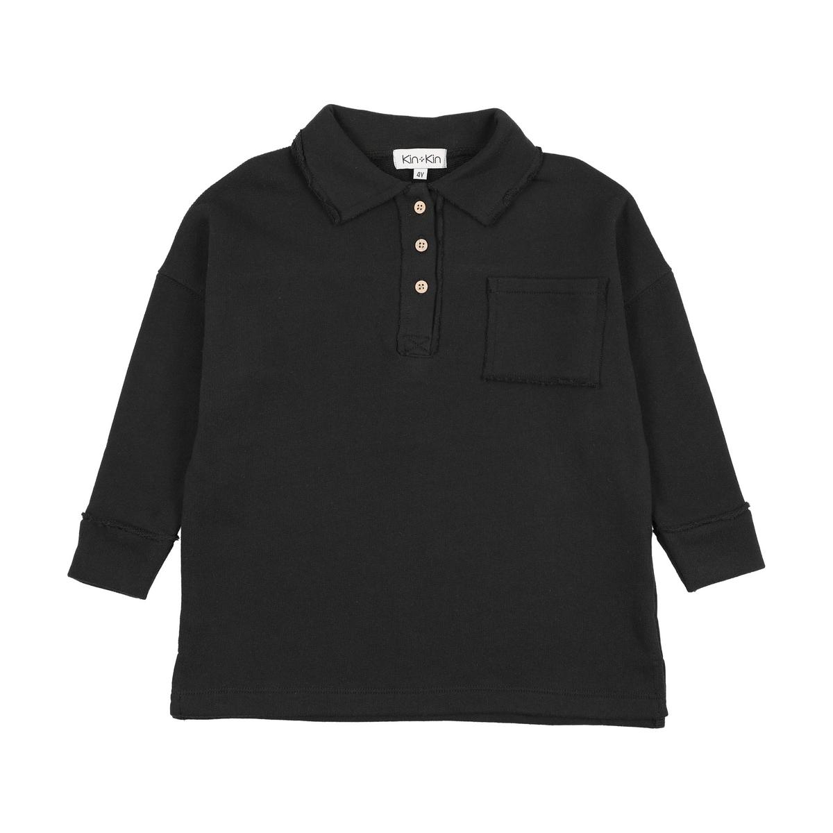Kin and Kin Black Raw Edge Pocket Sweatshirt – Young Timers Boutique