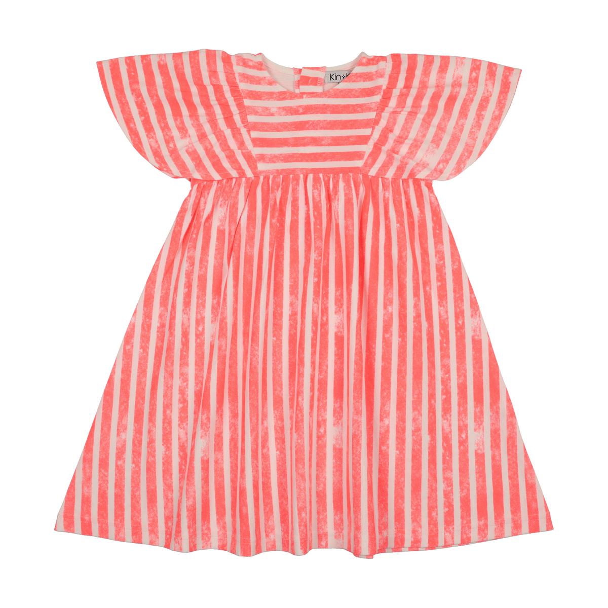 Kin Kin Neon Pink Stripes Short Sleeves Dress – Young Timers Boutique