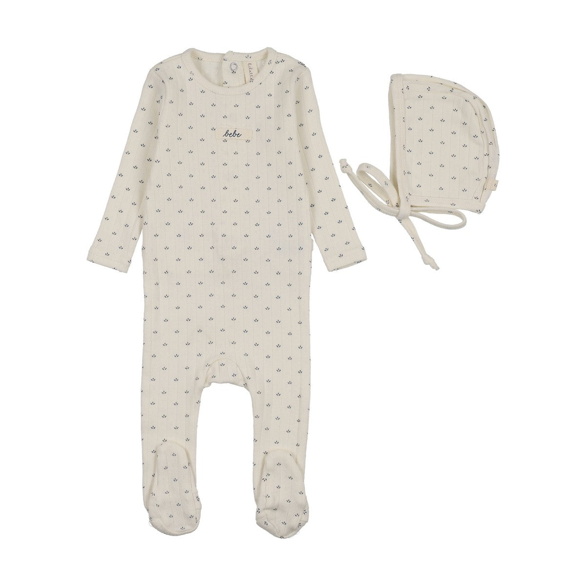 Lilette Cream/Blue Floret Print Footie Set – Young Timers Boutique