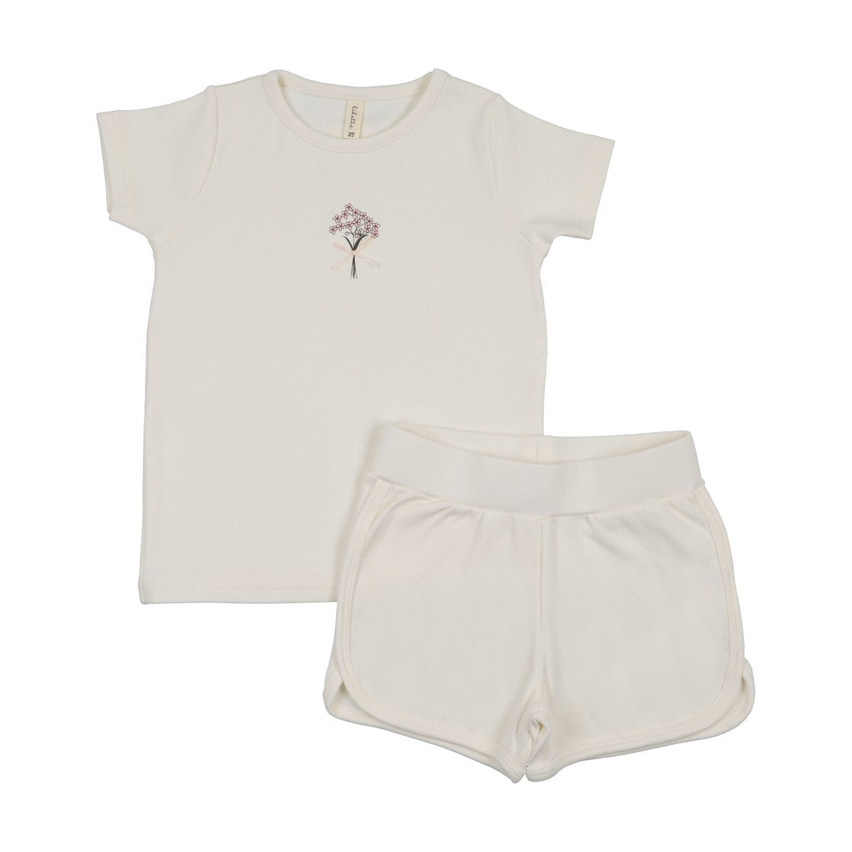 Lilette Cream Bouquet Graphic Short Sleeve Set With Shorts – Young ...