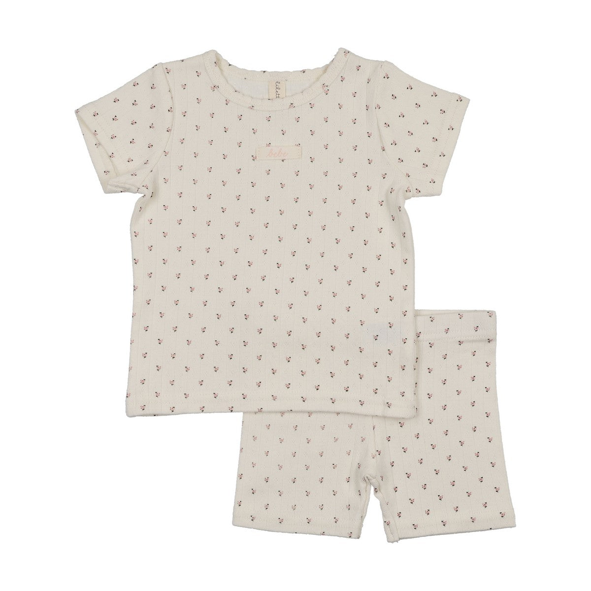 Lilette Cream/Pink Floret Print Short Sleeve Lounge Set – Young Timers ...