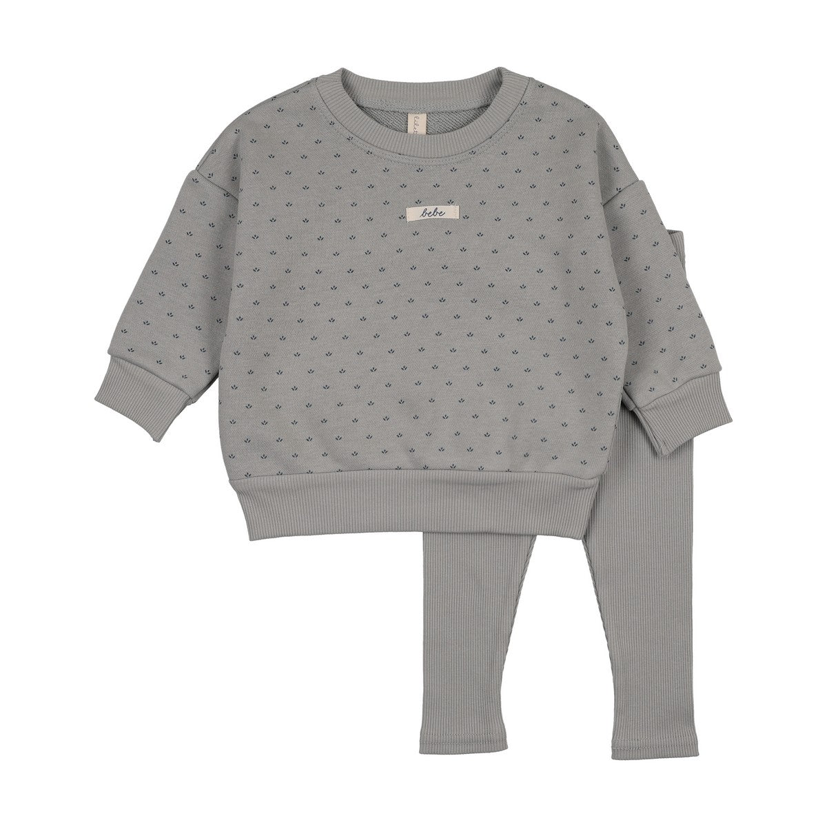 Lilette Light Blue Floret Print Sweatshirt Set – Young Timers Boutique