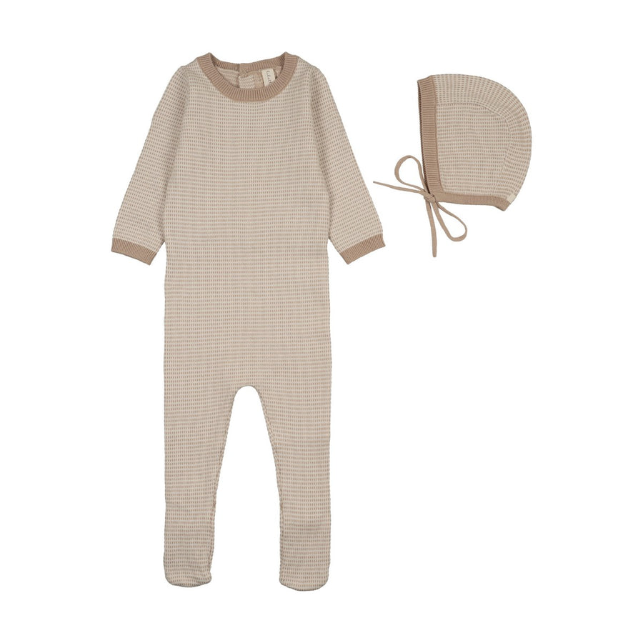 Lilette Oat Two Tone Knit Footie Set – Young Timers Boutique