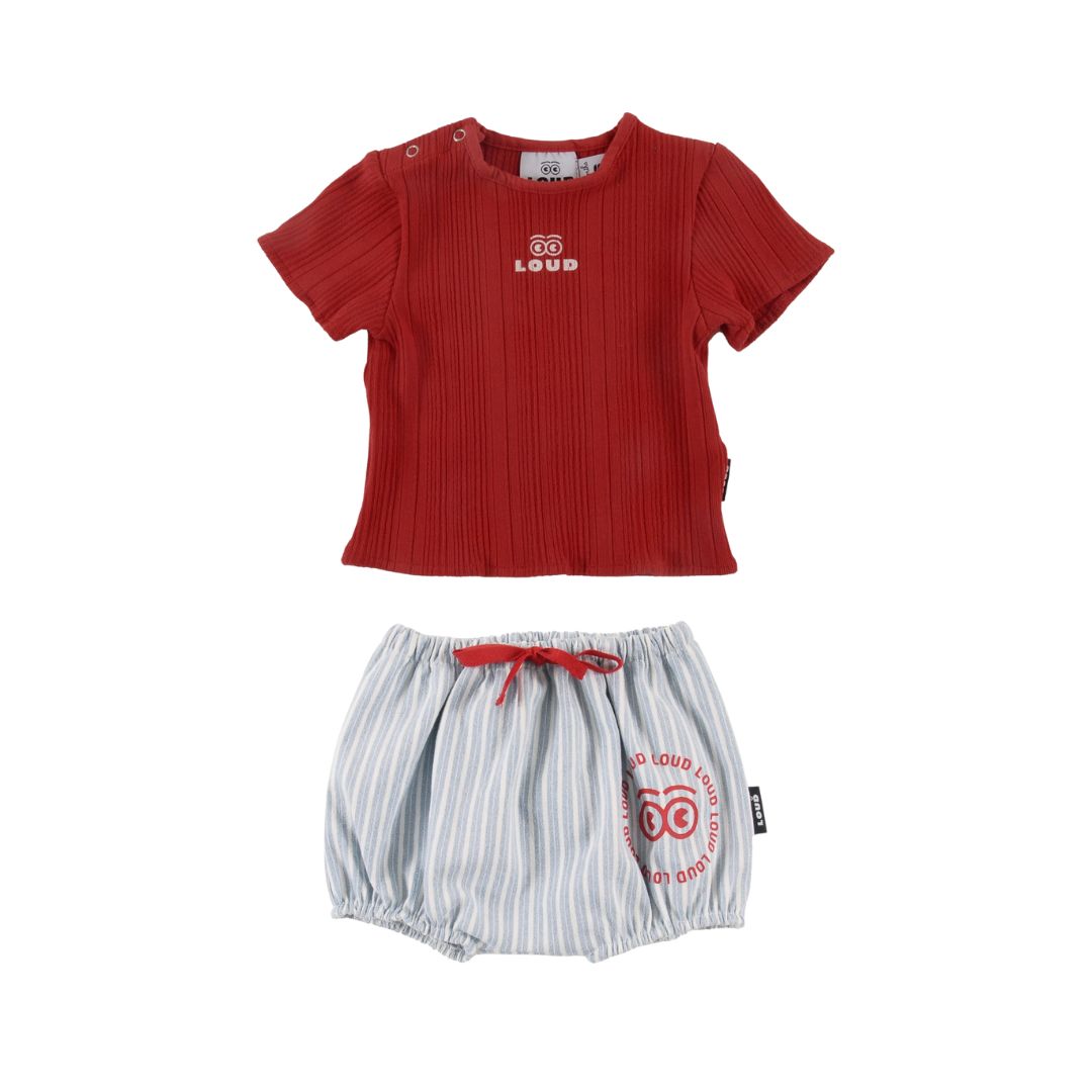 Loud Red Gusto/Faro Set - Baby Designer Outfit | Young Timers Boutique