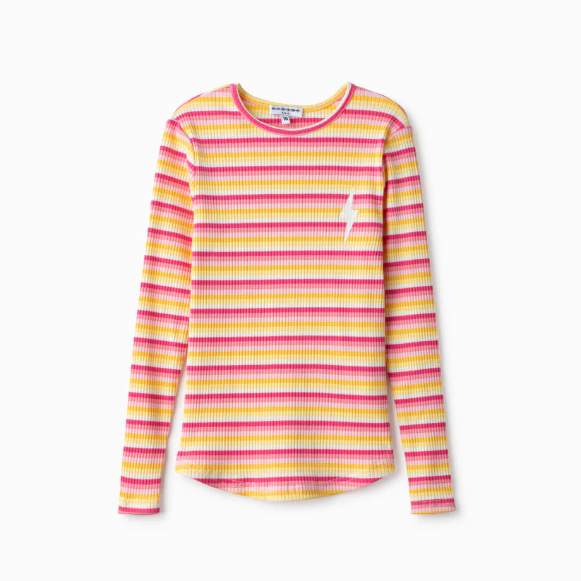 No Name Pink/Yellow Stripe Tee – Young Timers Boutique