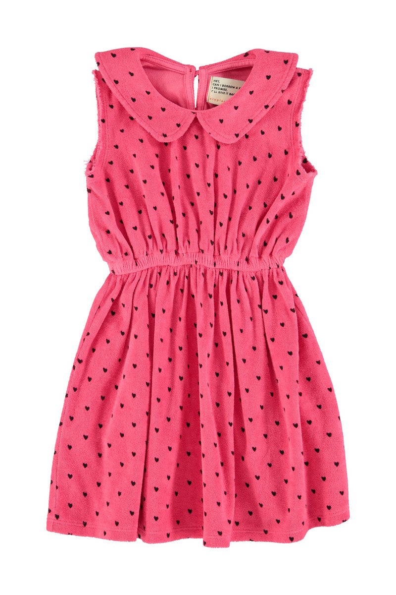 Piupiuchick Pink/Black Heart Terry Dress – Young Timers Boutique
