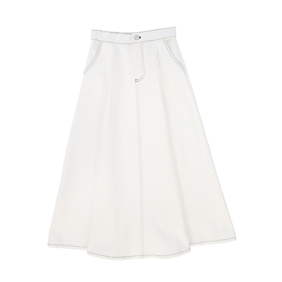 Valentina White Fly Front Denim Skirt - Girls & Teen Camp Skirt – Young ...