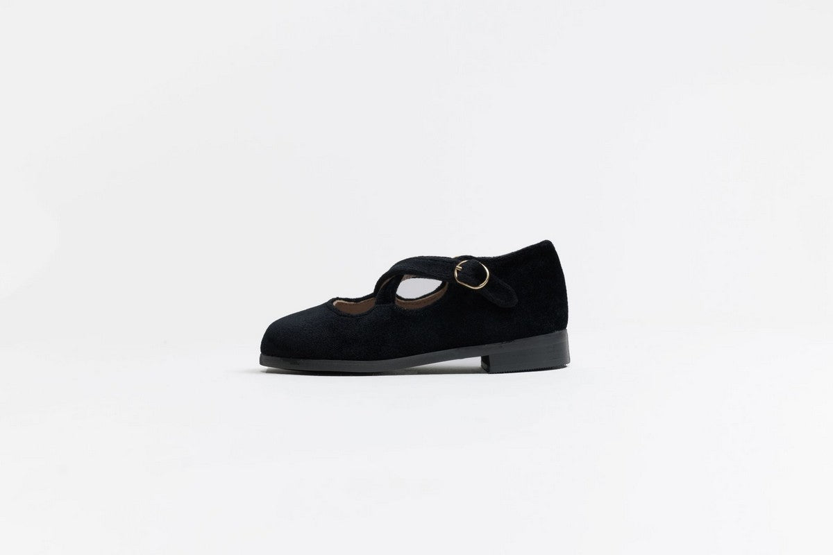 Tannery Black Velvet Crossover Shoes – Young Timers Boutique