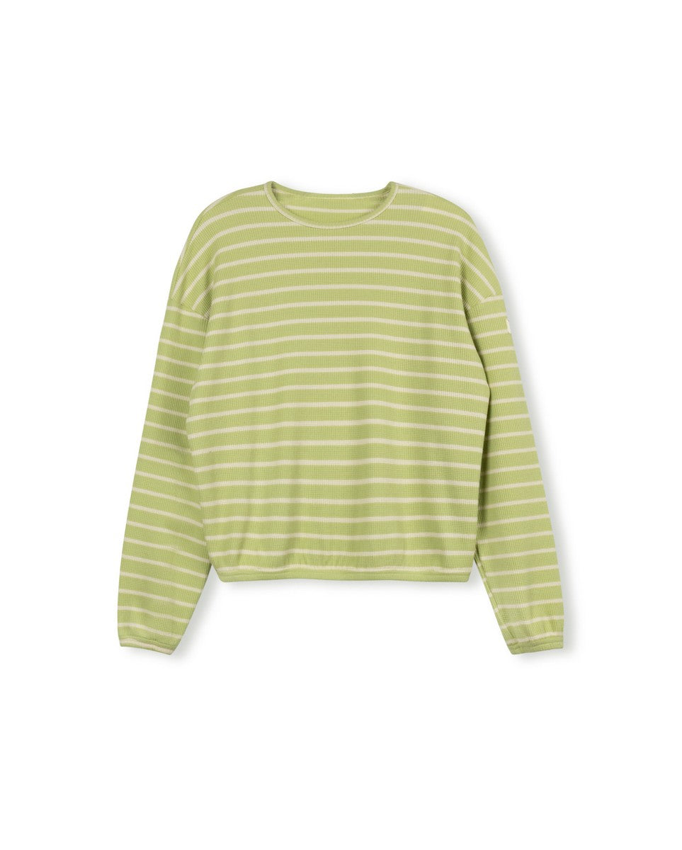 Vibe Lime Striped Waffle Tee – Young Timers Boutique