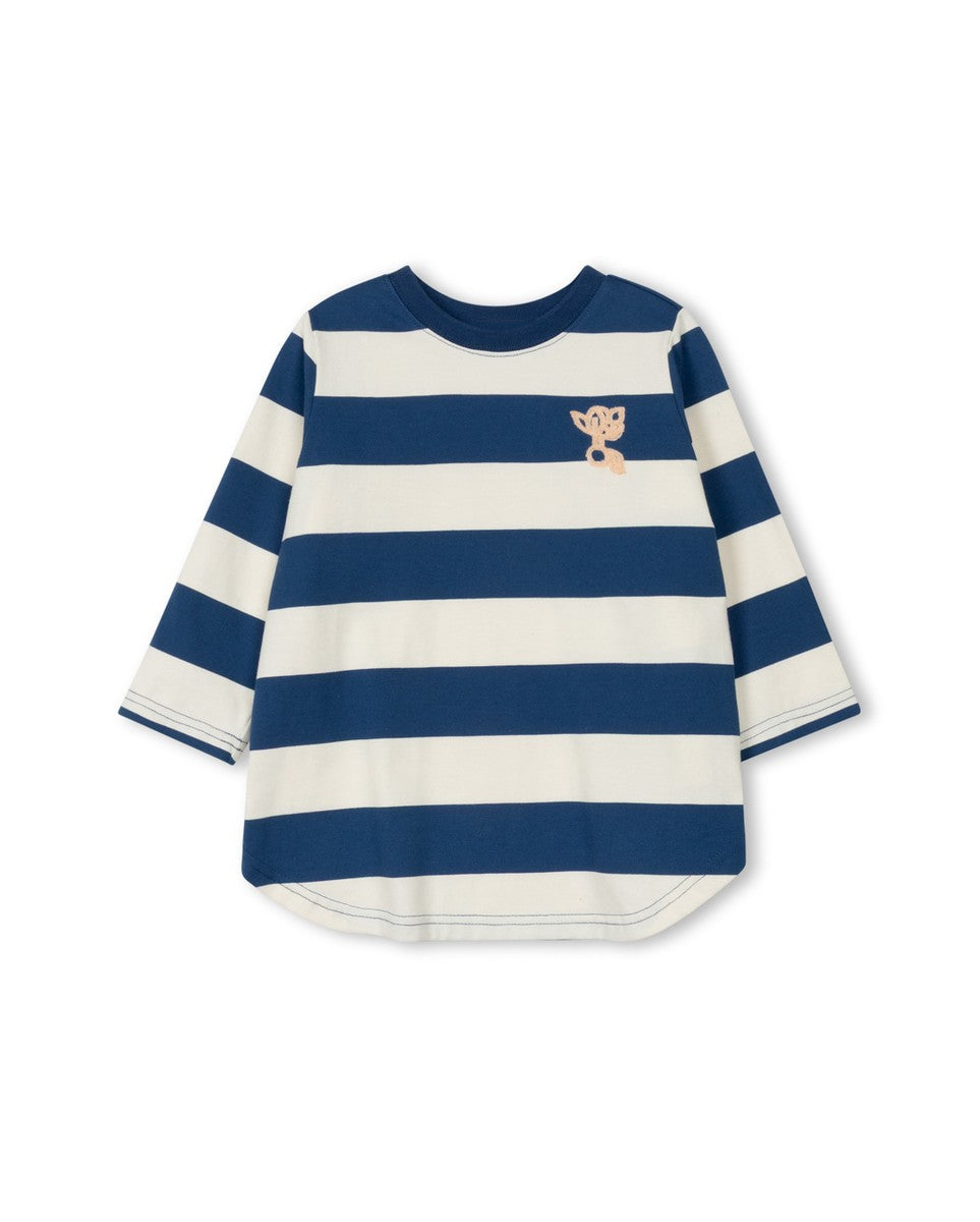 Vibe Navy Thick Stripe Rounded Edge Tee – Young Timers Boutique