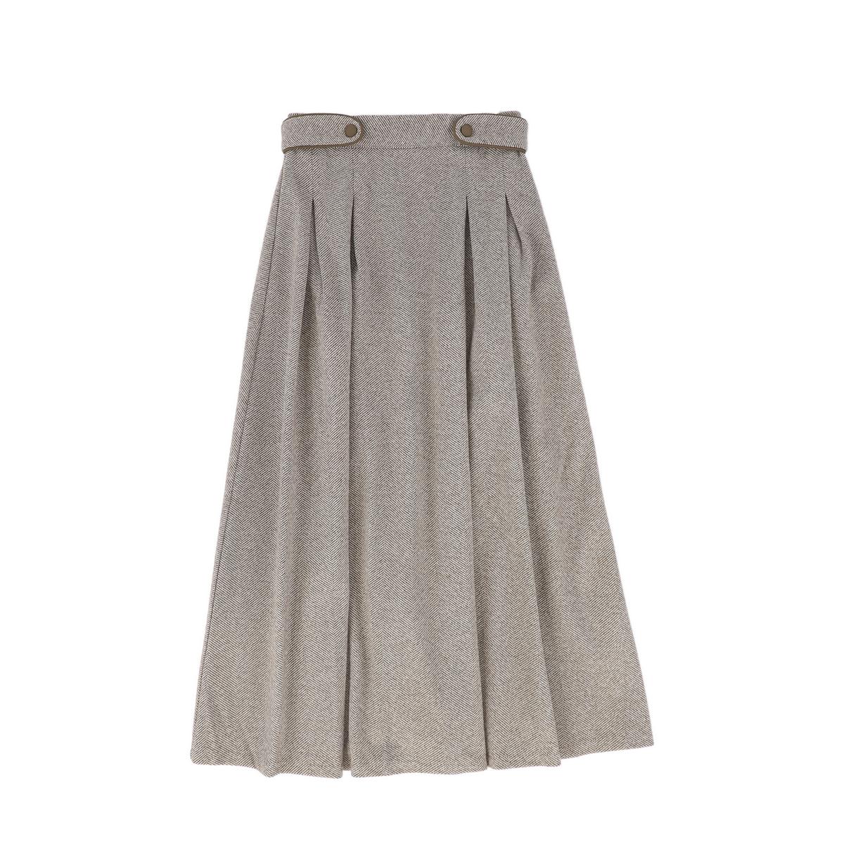 Bace Beige Herringbone Button Detail Skirt – Young Timers Boutique