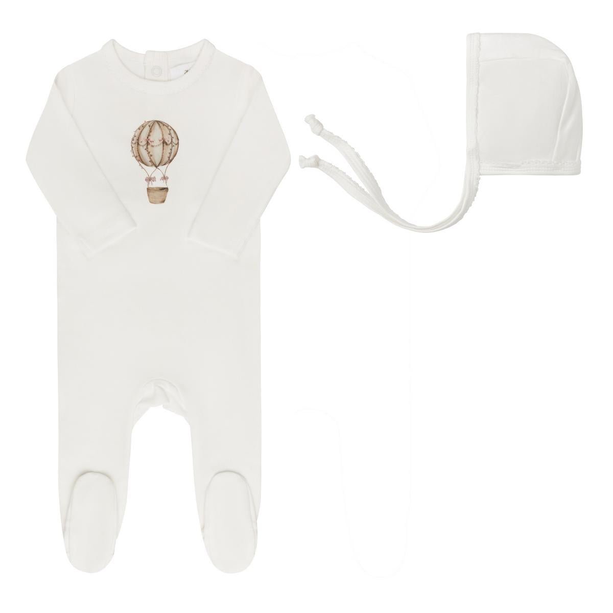 Aurora Ivory/Pink Hot Air Balloon Footie Set – Young Timers Boutique